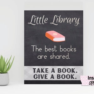 Little Library Printable - the Best Books Are Shared - Sign or Poster ...