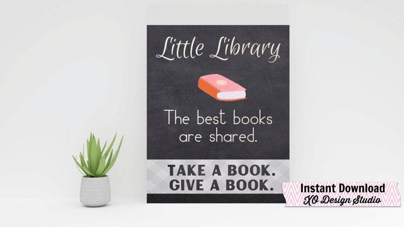 Little Library Printable - the Best Books Are Shared - Sign or Poster ...