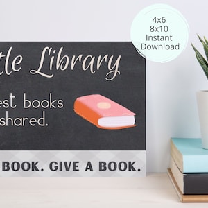 Little Library Printable - the Best Books Are Shared - Sign or Poster ...