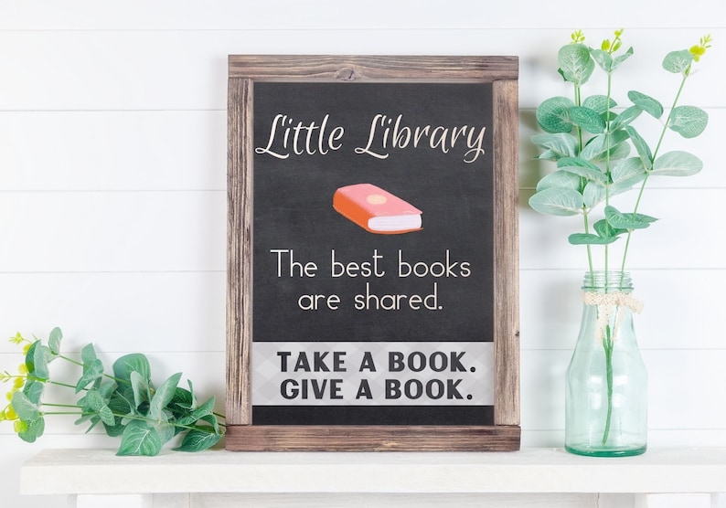 Little Library Printable - the Best Books Are Shared - Sign or Poster ...