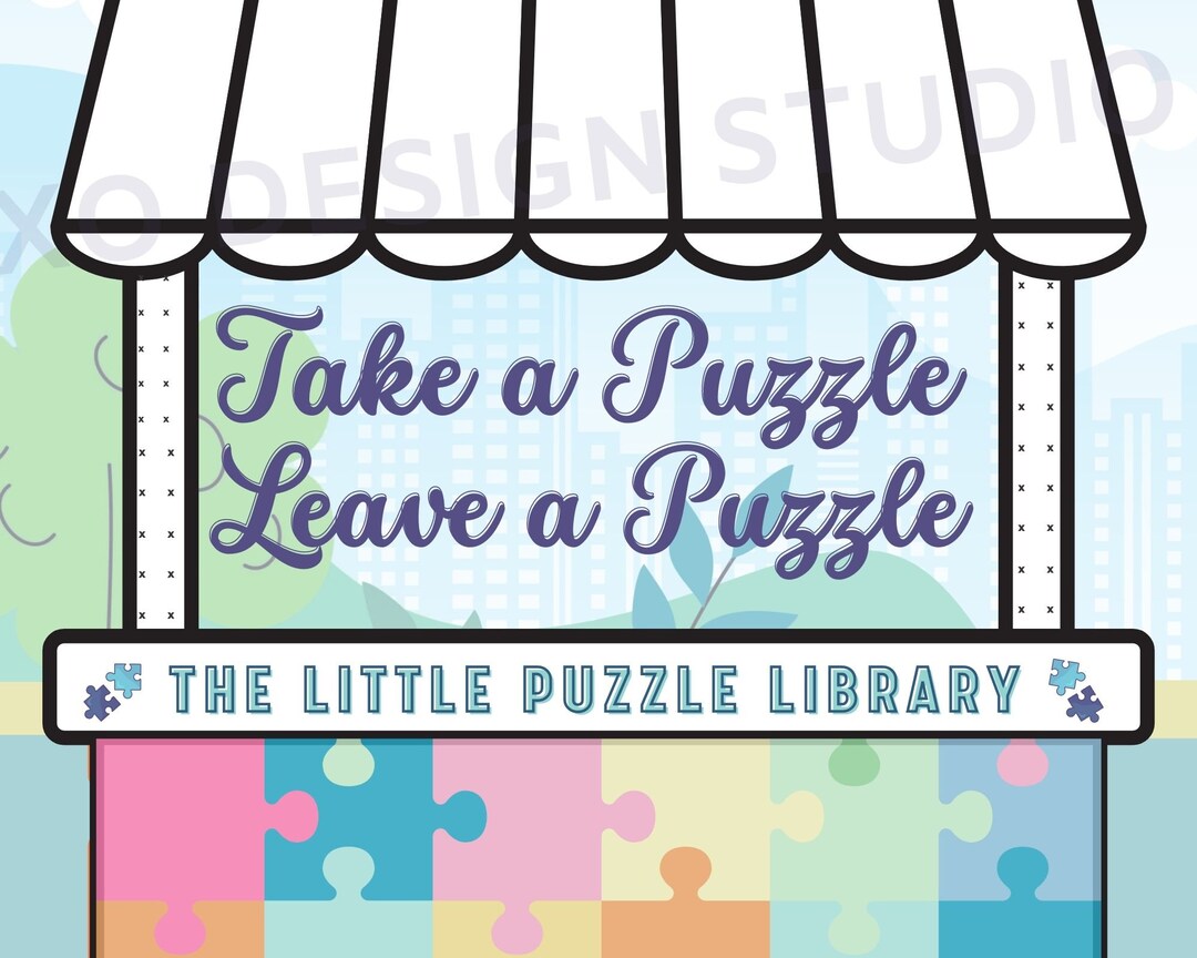 Little Puzzle Library Printable - School Library Classroom Poster for ...