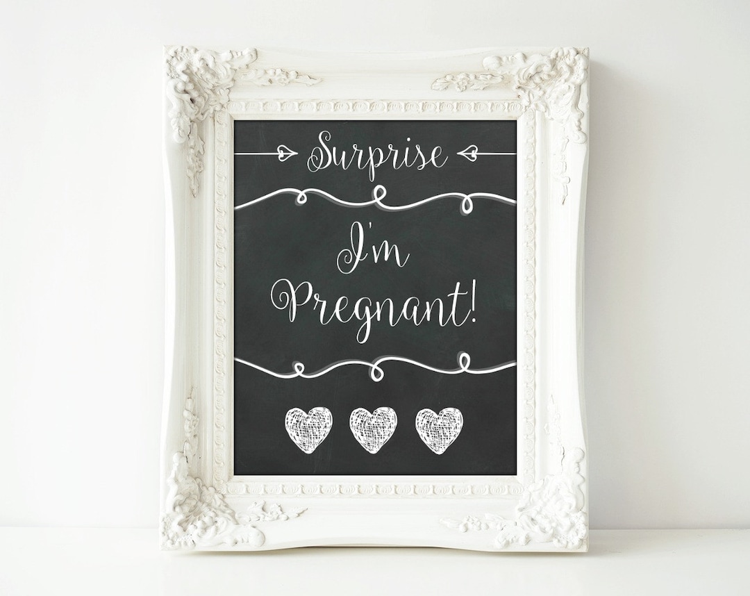 Printable Pregnancy Announcement, Instant Download, Chalkboard ...