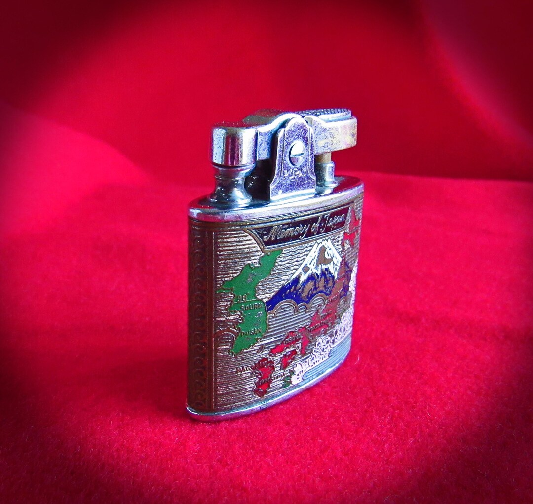 Vintage 1940s Popai POCKET LIGHTER, Memory of Japan W Mt Fuji, Serpent ...