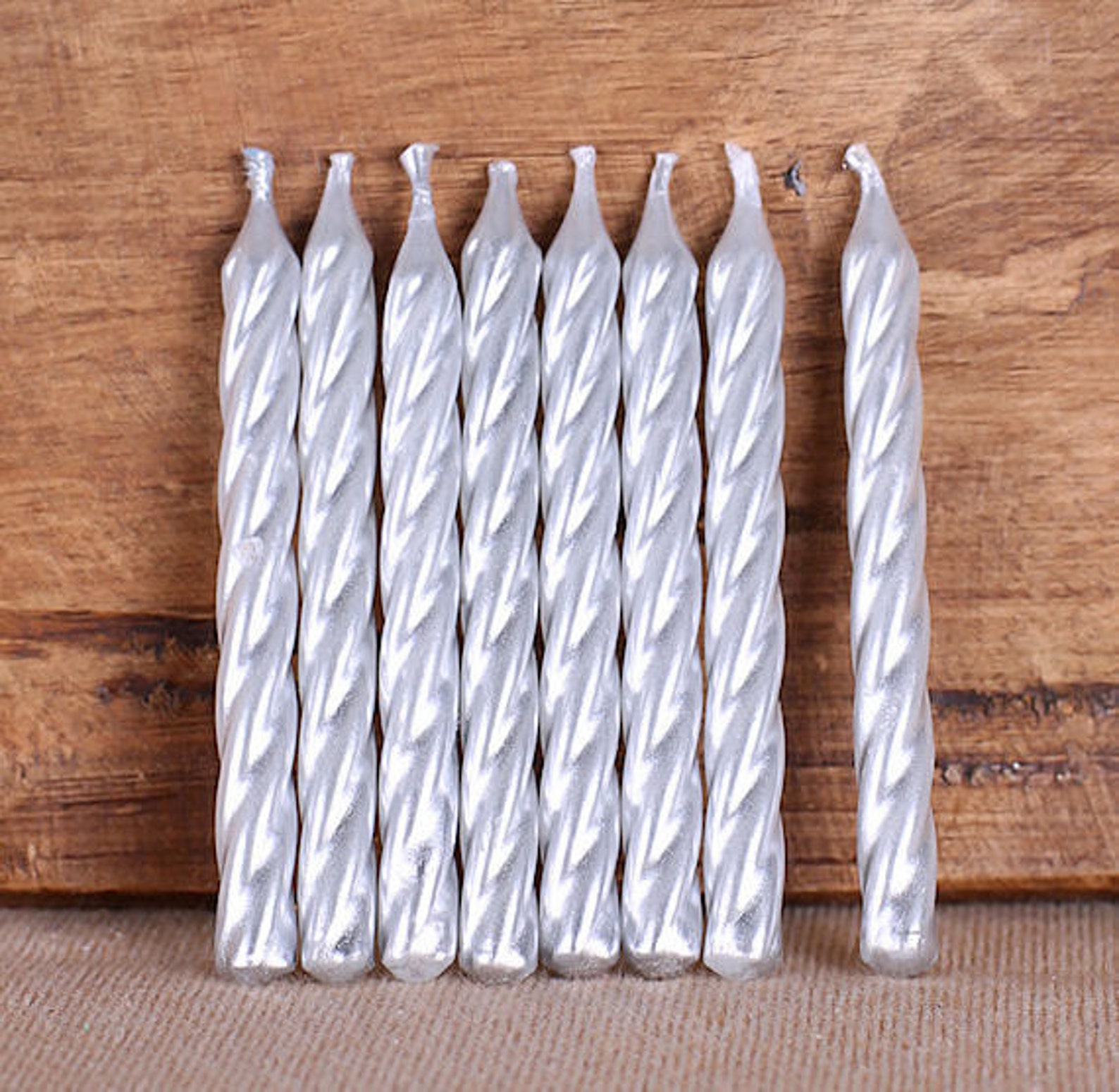 20 Silver Spiral Celebration Candles 2.5 Metallic | Etsy