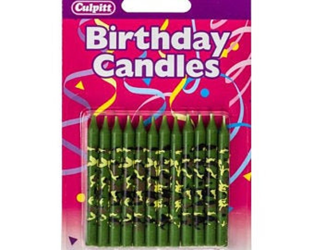 Green Camo Birthday 12 Candles 2.25 Camouflage - Etsy