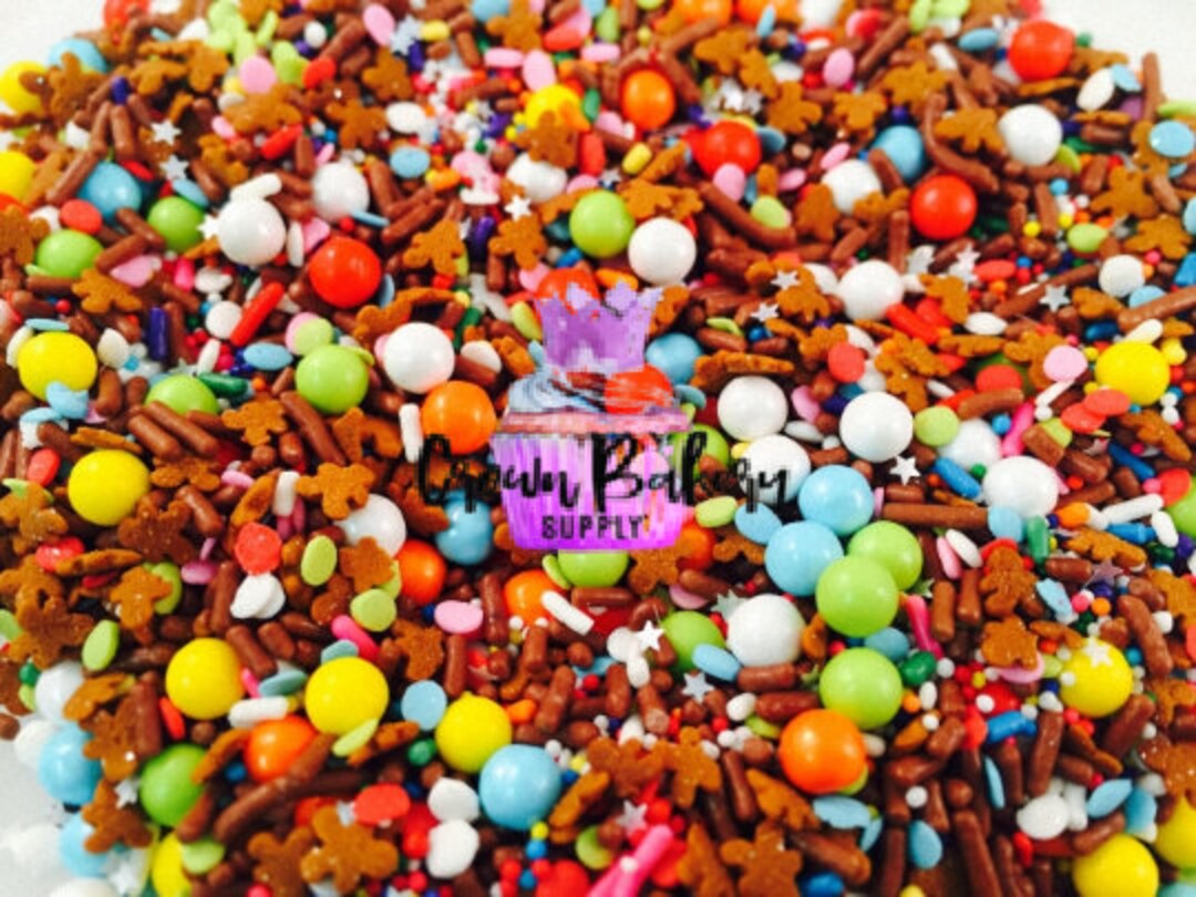 Gingerbread Man Sprinkles Mix 2 Oz 4 Oz 6 Oz - Cake Decorating Cookies ...