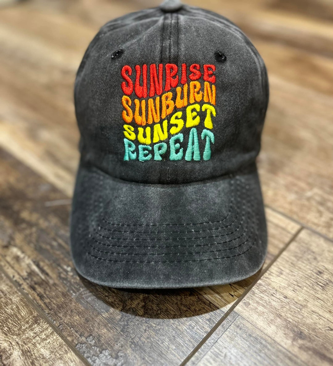 Sunrise Sunburn Sunset Repeat Base Ball Cap - Summer Baseball Cap ...