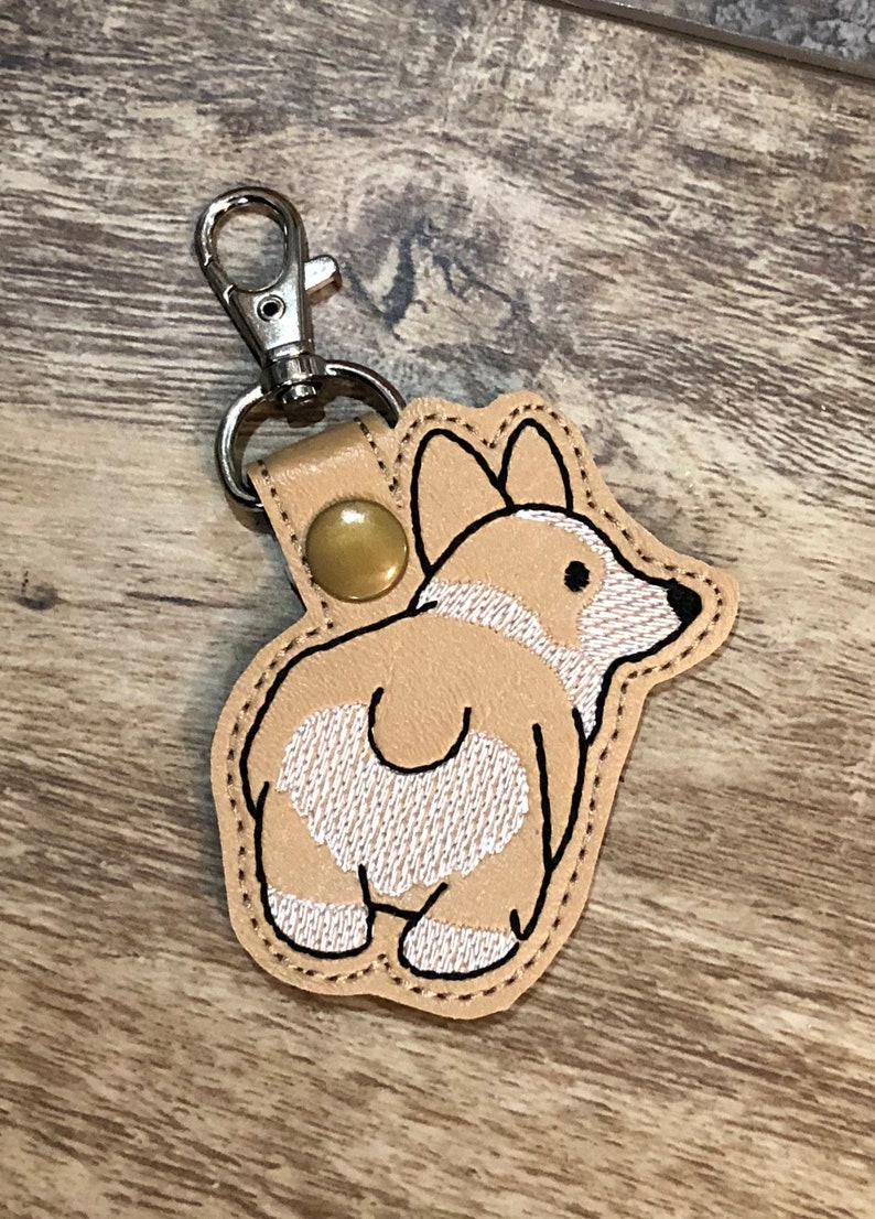 Corgi Floof Butt Key Chain Key Fob Snap Tab Dog Key Chain - Etsy