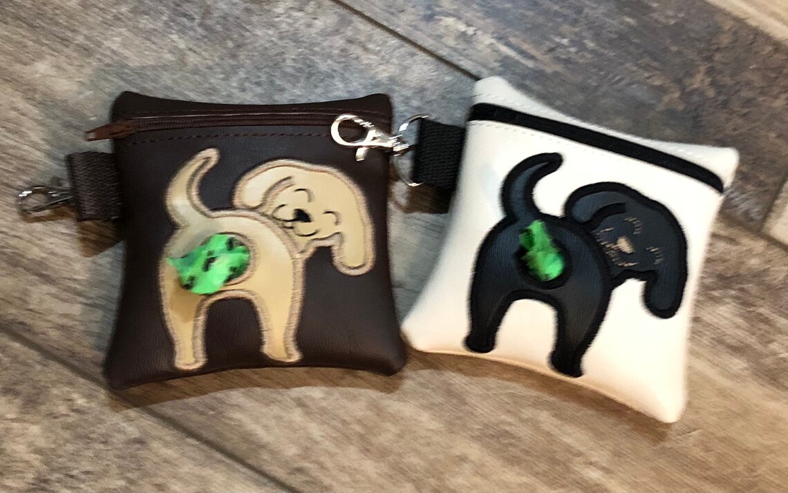 Fun Lab Poop Bag Pouch-zippered Poop Bag Holder-lab Butt Bag | Etsy