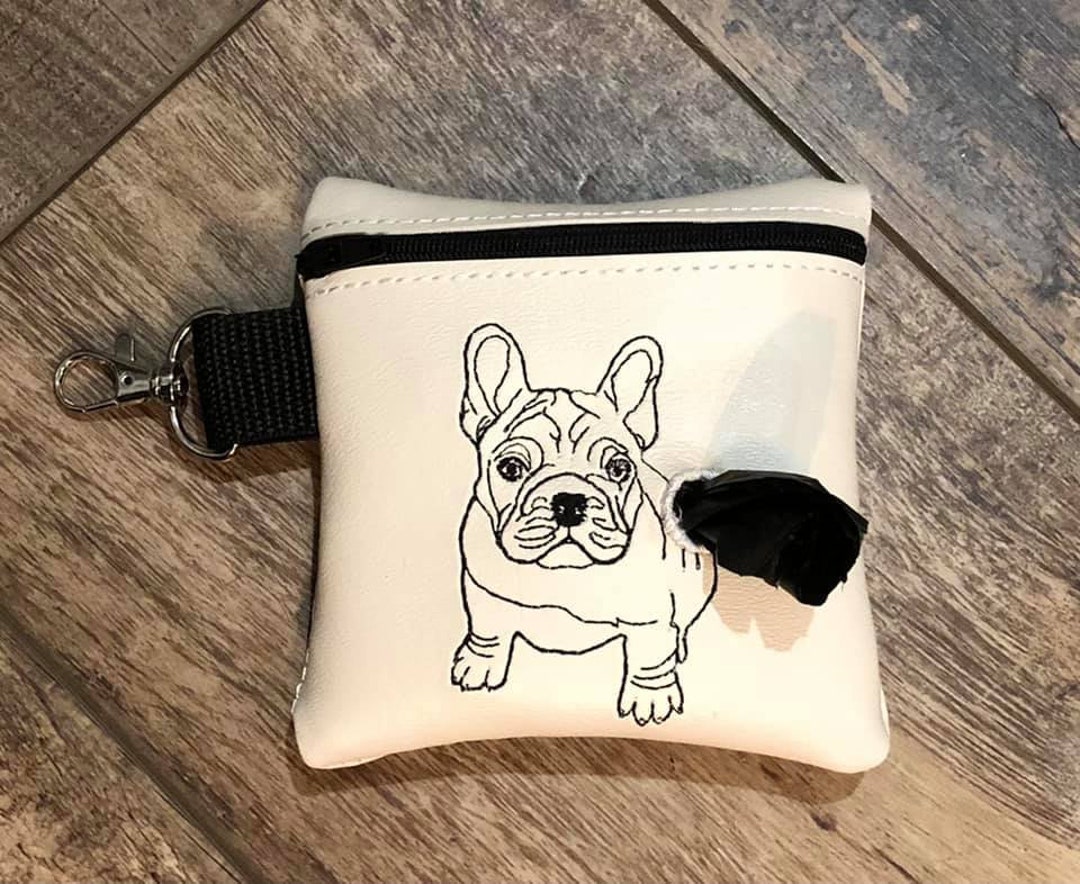 Frenchie Poop Bag Pouch 1-zippered Poop Bag Holder-french Bull Dog Bag ...