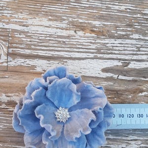 Blue Velvet Flower Brooch. Elegant Floral Accessory for Her. - Etsy