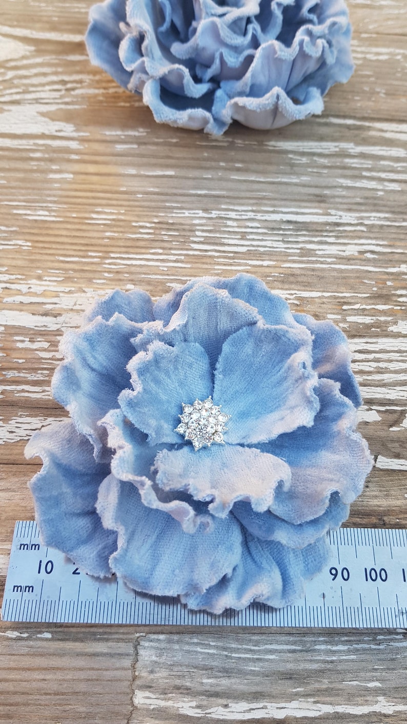 Blue Velvet Flower Brooch. Elegant Floral Accessory for Her. - Etsy