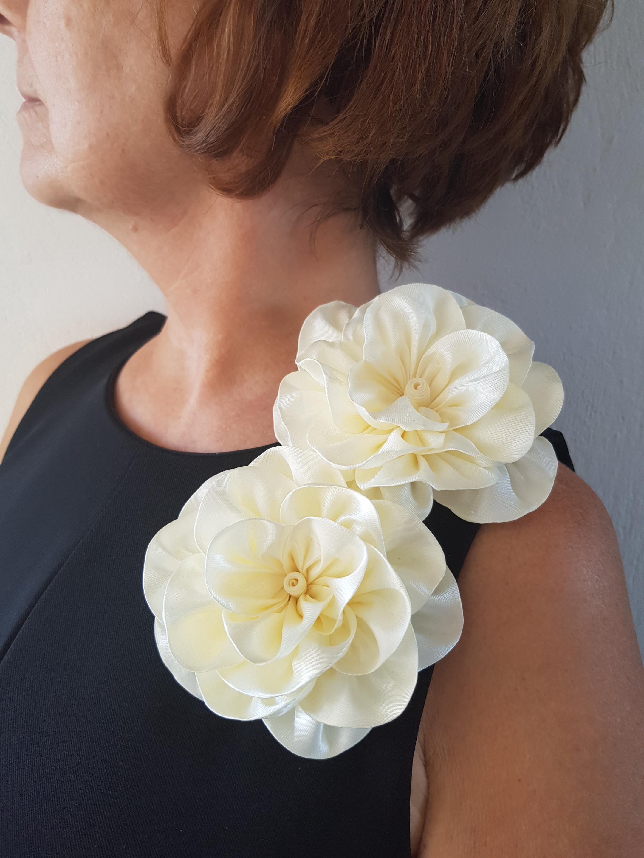 Big Ivory Flower Brooch Oversize Flower Accessory - Etsy