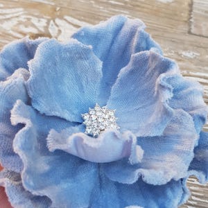 Blue Velvet Flower Brooch. Elegant Floral Accessory for Her. - Etsy