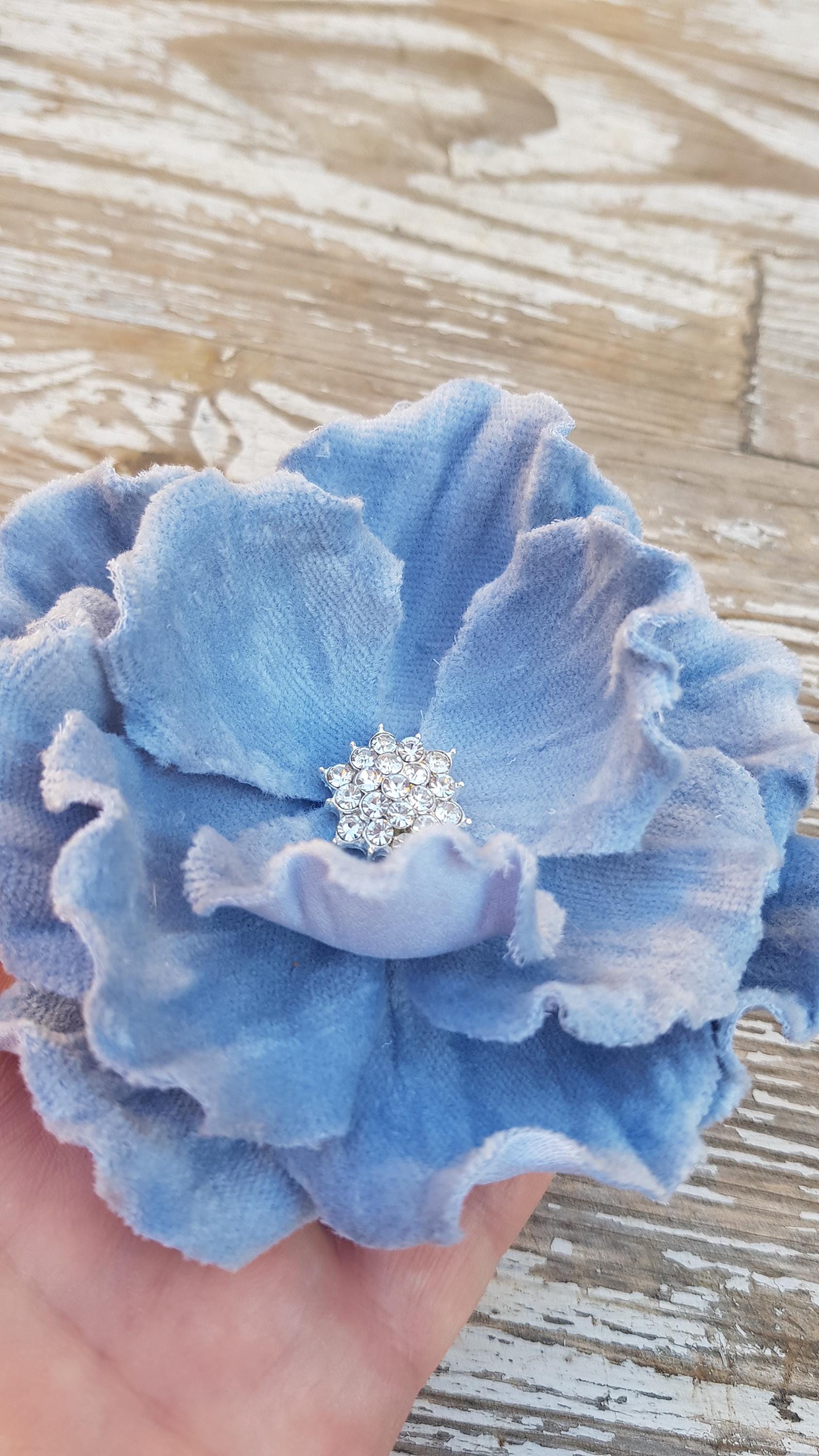 Blue Velvet Flower Brooch. Elegant Floral Accessory for Her. - Etsy