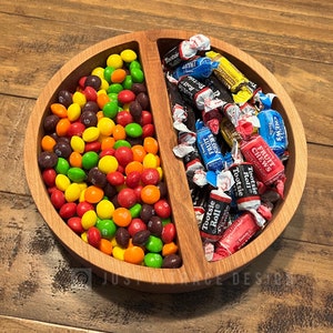 Wooden Snack Tray, 2 Section Tray, Appetizer Tray, Wood Platter ...