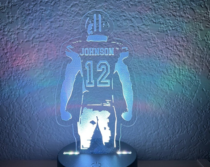 Football Night Light With Helmet Personalized - Etsy