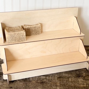 2 Tiered Shelf Collapsible Display, 18 X 11 X 9, Display Stand, Display ...