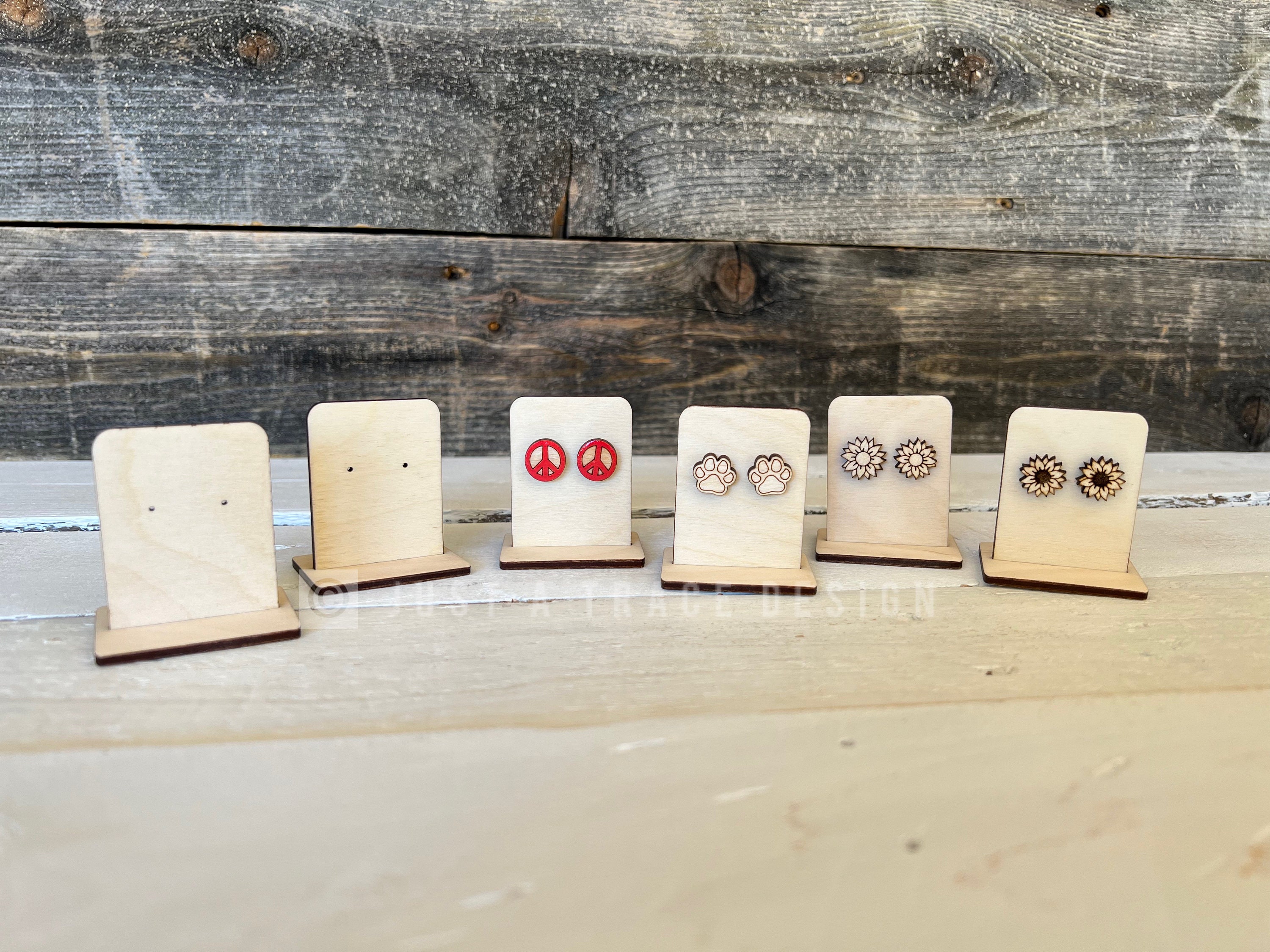 Stud Earring Display Stand 10 or 20 Pieces Holder Wooden - Etsy