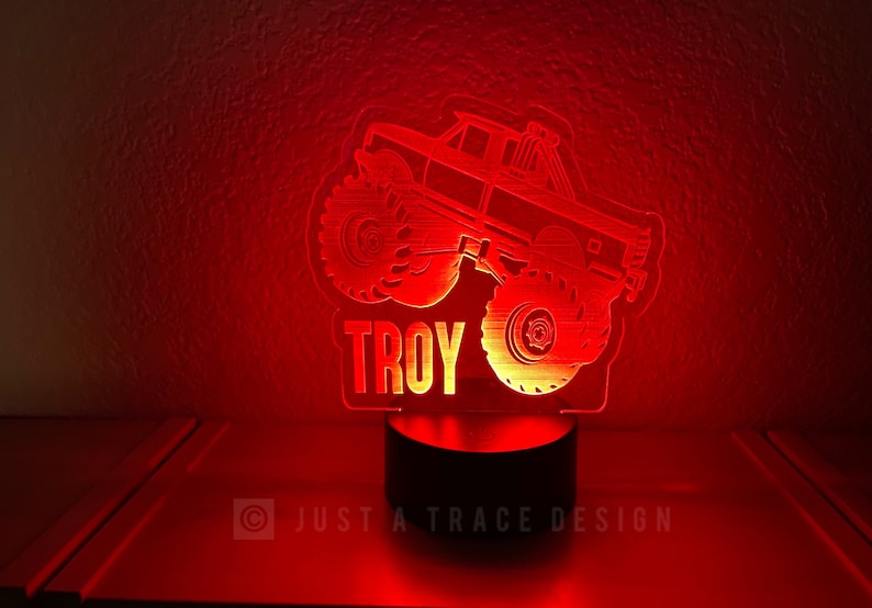 Monster Truck Personalized Night Light Kids Night Light - Etsy