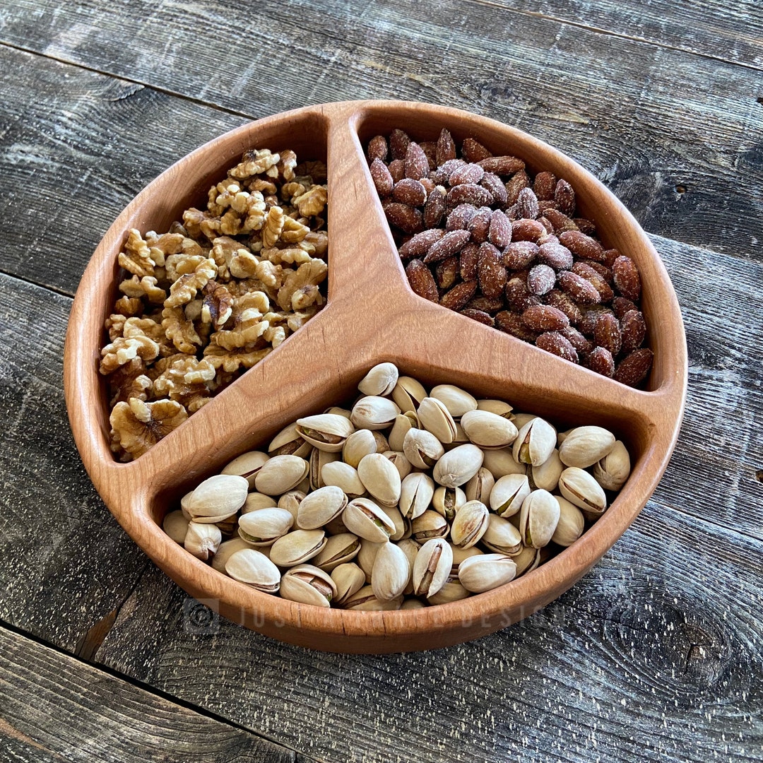 Wooden 3 Section Snack Tray, Grazing Board, Appetizer Tray, Wood ...