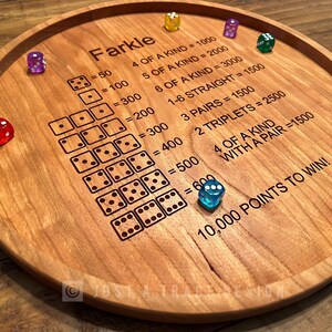 Farkle Dice Tray: Cherry or Ash Hardwood, Portable Game With Scoring - Etsy