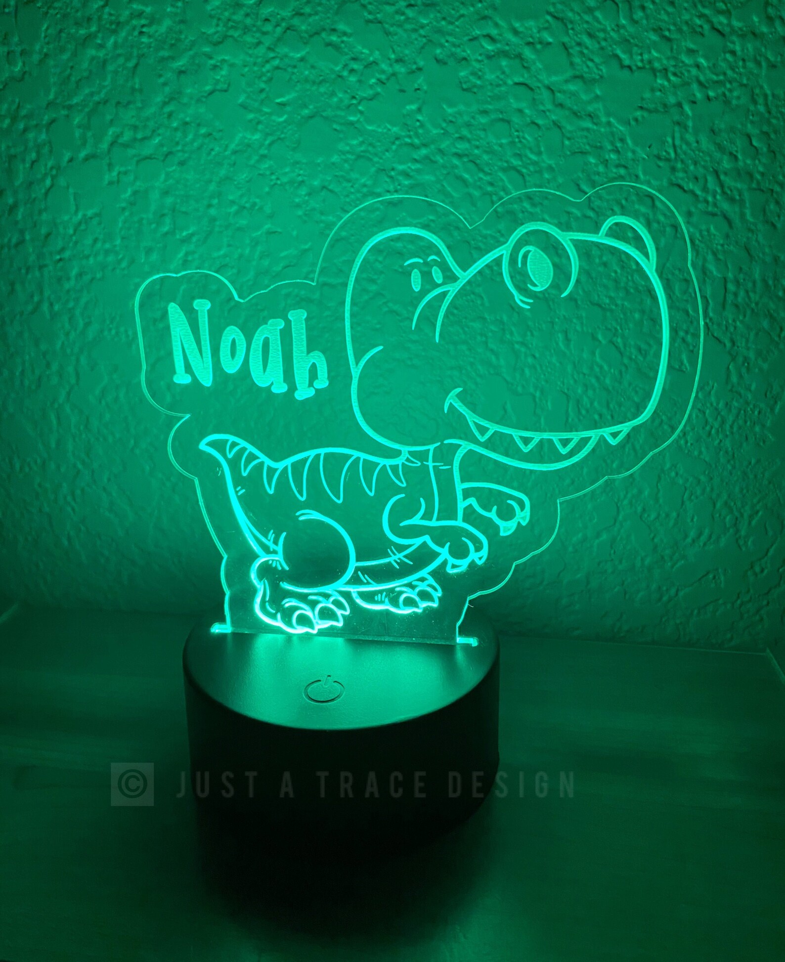 Personalized T-rex Dinosaur Night Light: Engraved Acrylic Kids ...