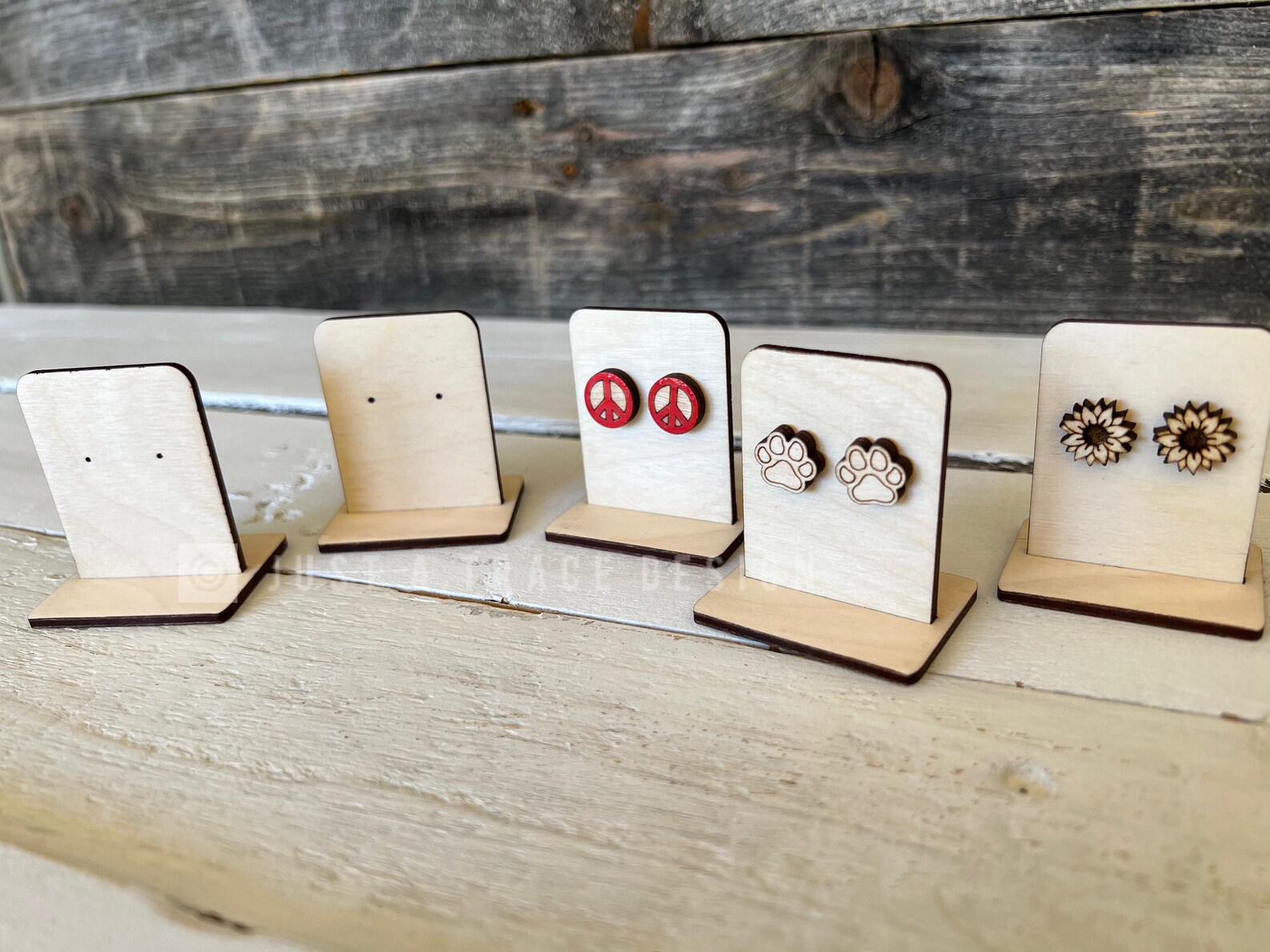 Stud Earring Display Stand 10 or 20 Pieces Holder Wooden - Etsy