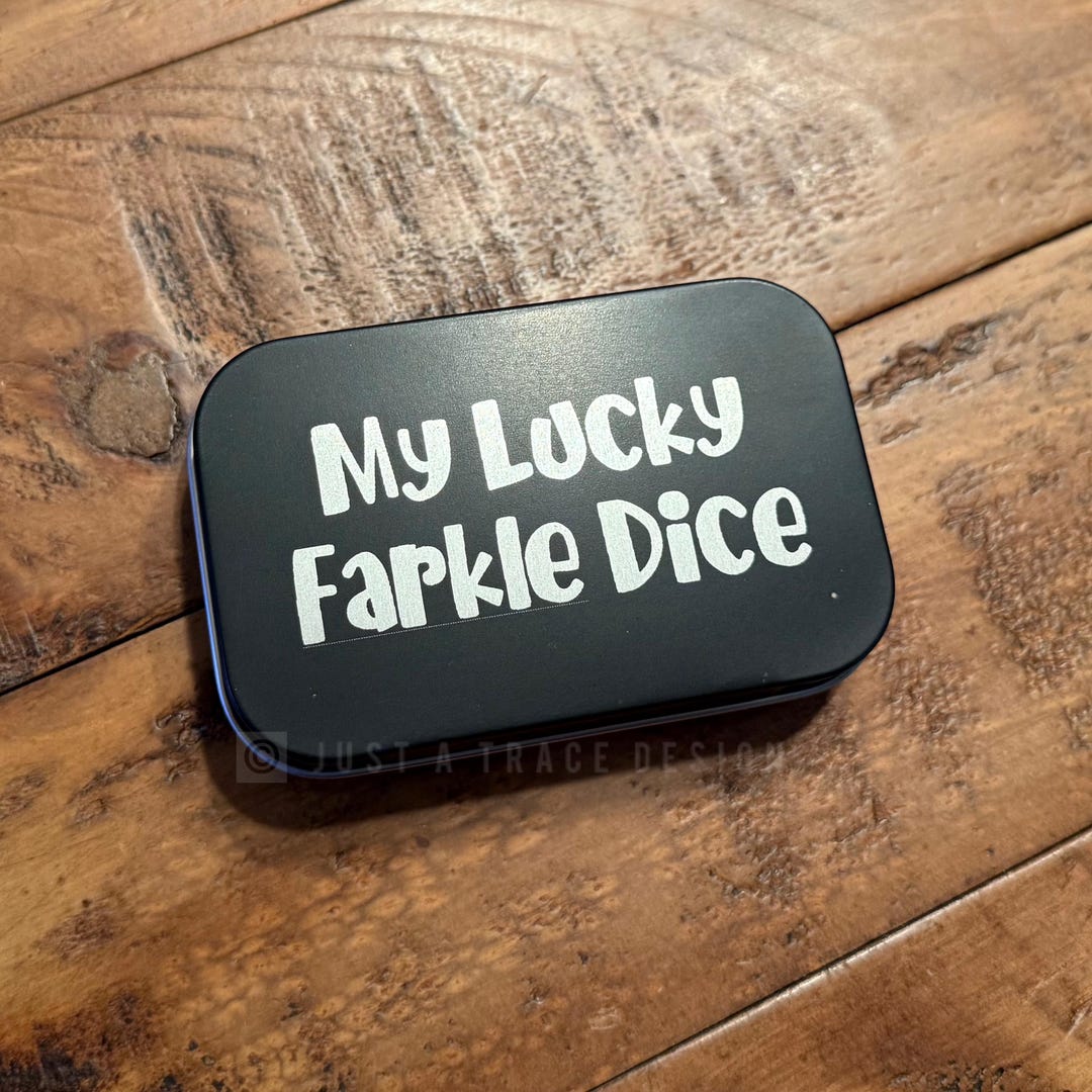 My Lucky Farkle Dice Box, Metal Dice Box, Includes 6 16mm Dice, Tin ...