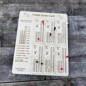Handcrafted Wooden Farkle Score Card - Dice Game Scoreboard - Etsy