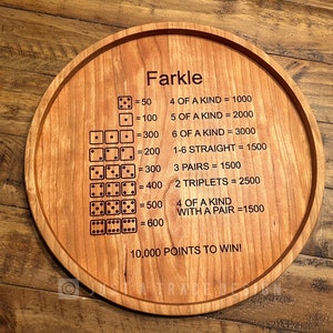 Farkle Dice Tray: Cherry or Ash Hardwood, Portable Game With Scoring - Etsy