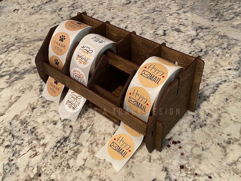 4 Roll Label Holder Dispenser Caddy Organizer Storage - Etsy