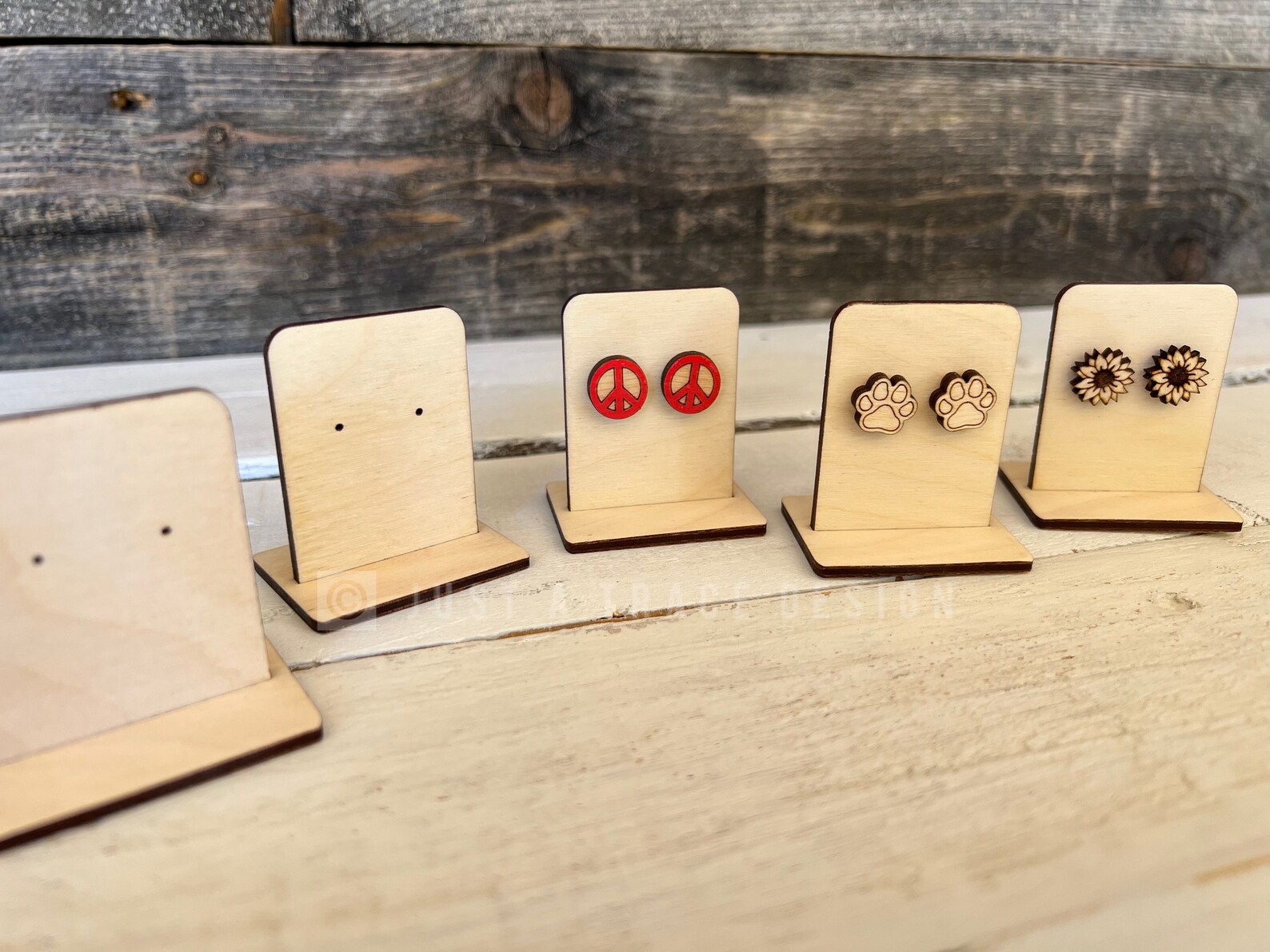 Stud Earring Display Stand 10 or 20 Pieces Holder Wooden - Etsy