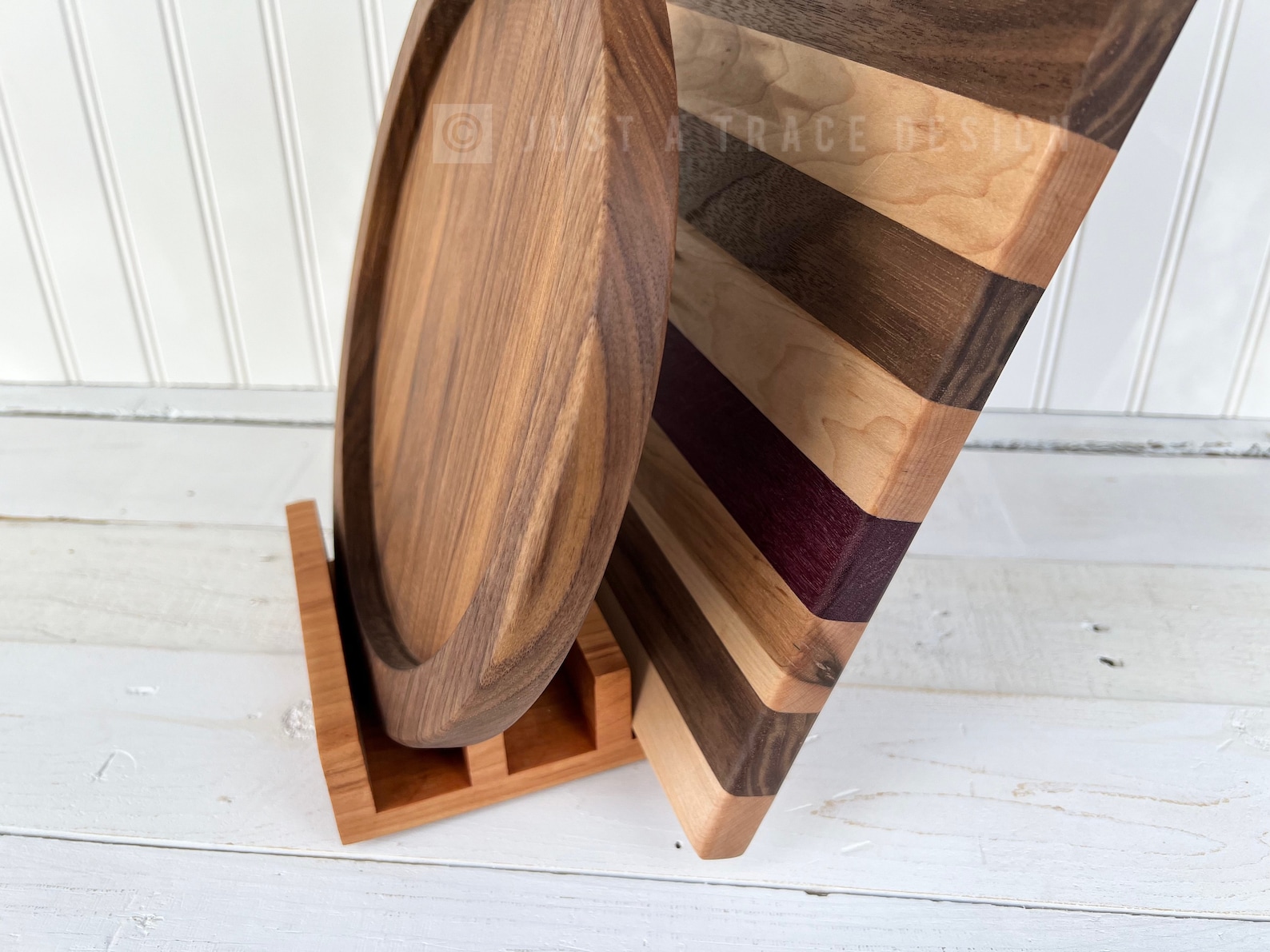 3 Slot Cutting Board Stand, Cutting Board Display Stand Butcher Block ...