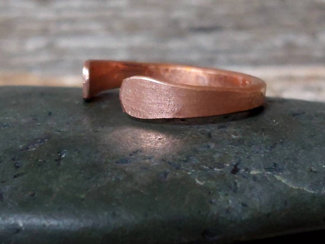 Copper Toe Ring, Textured Satin Stone Copper Finish, Adjustable Copper ...