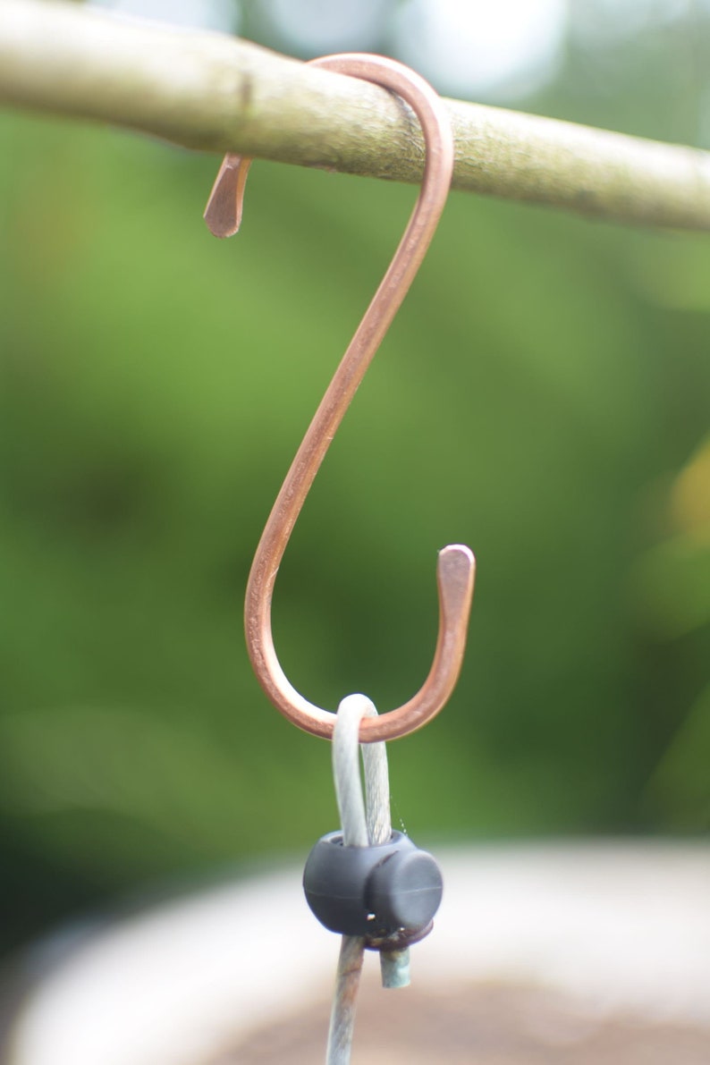 Set of 8 3 Copper S hooks hangers pot rack hooks | Etsy