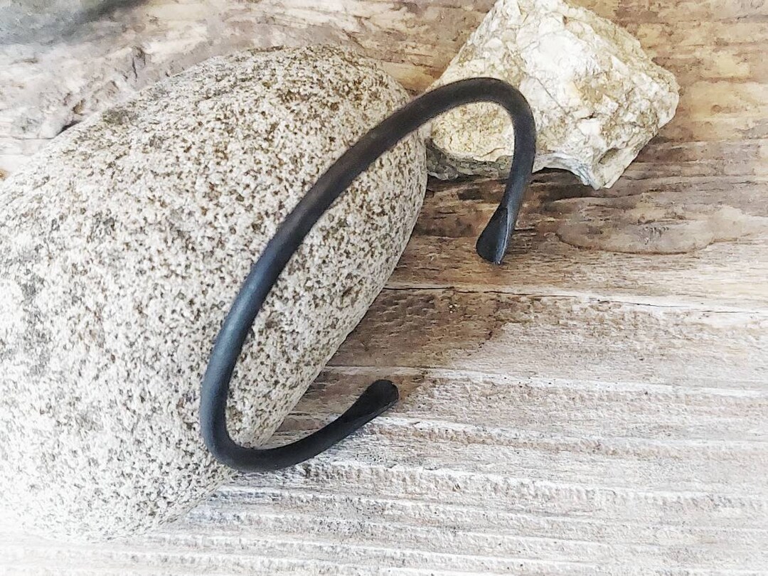 Iron Bracelet, 6th Anniversary Gift, Hand Forged Iron Bracelet, Unisex ...