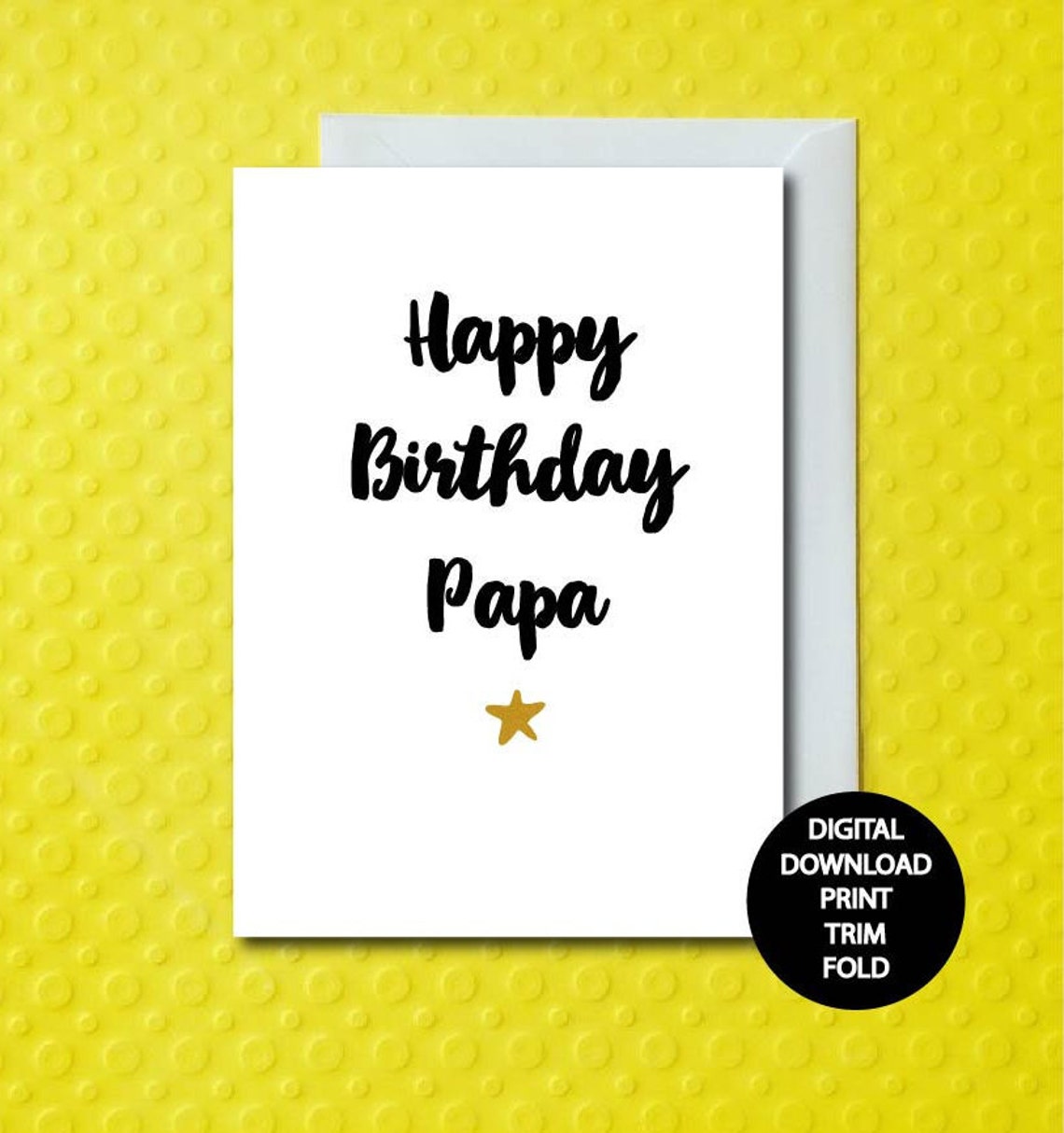 Papa Card Papa Birthday Card Printable Fathers Day Card - Etsy