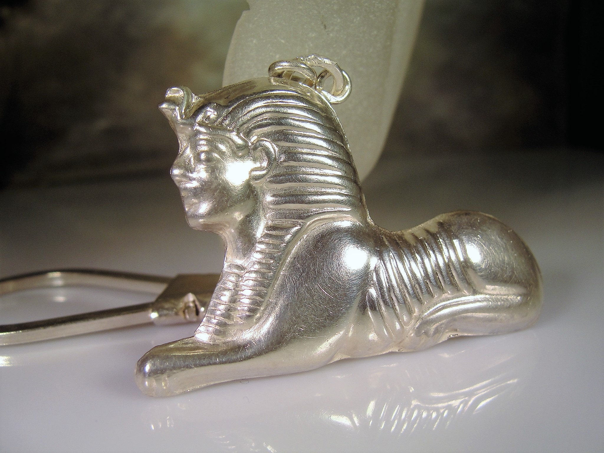 Egyptian Revival Sphinx, Silver Sphinx, Silver Sphynx Key Chain, Sphinx ...