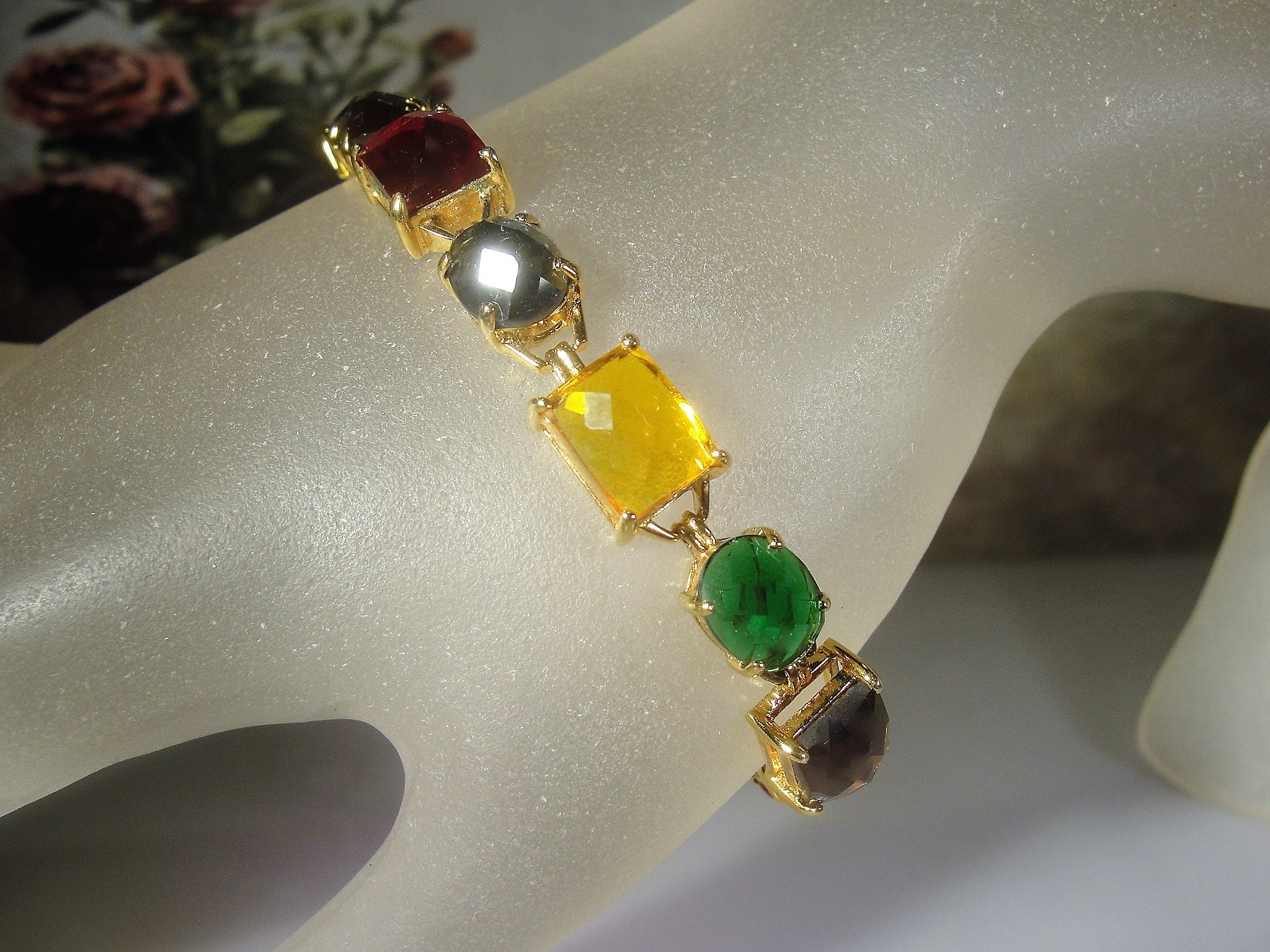 JOAN RIVERS Bracelet, Crystal Bracelet, Multi-Color Bracelet, Large ...