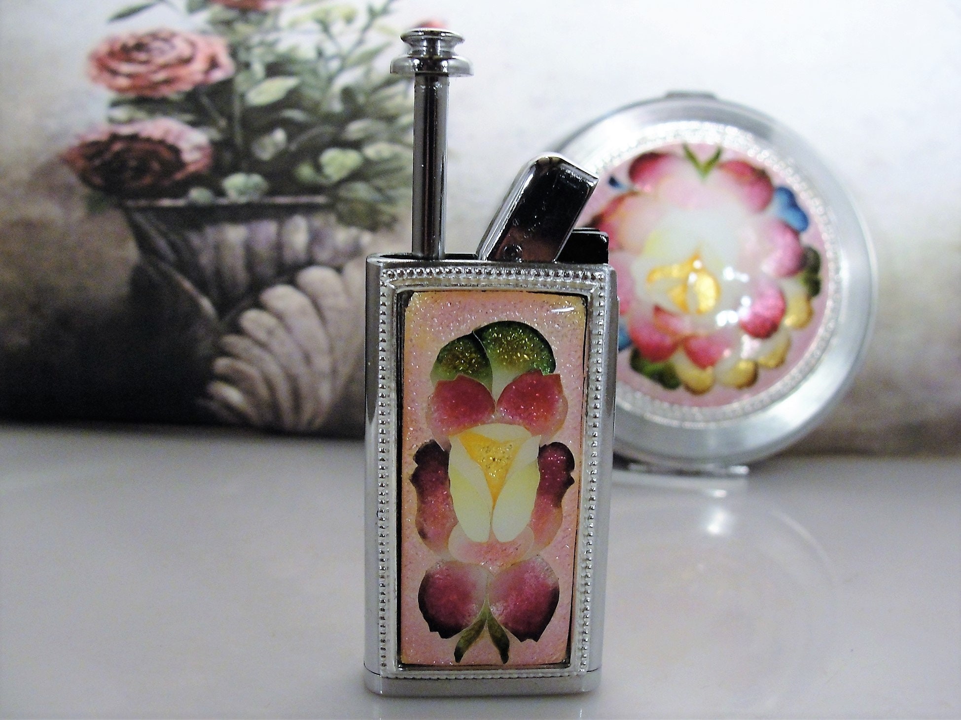 NACON Powder Compact and Perfume Atomizer Set, Vanity Compact Purse Set ...