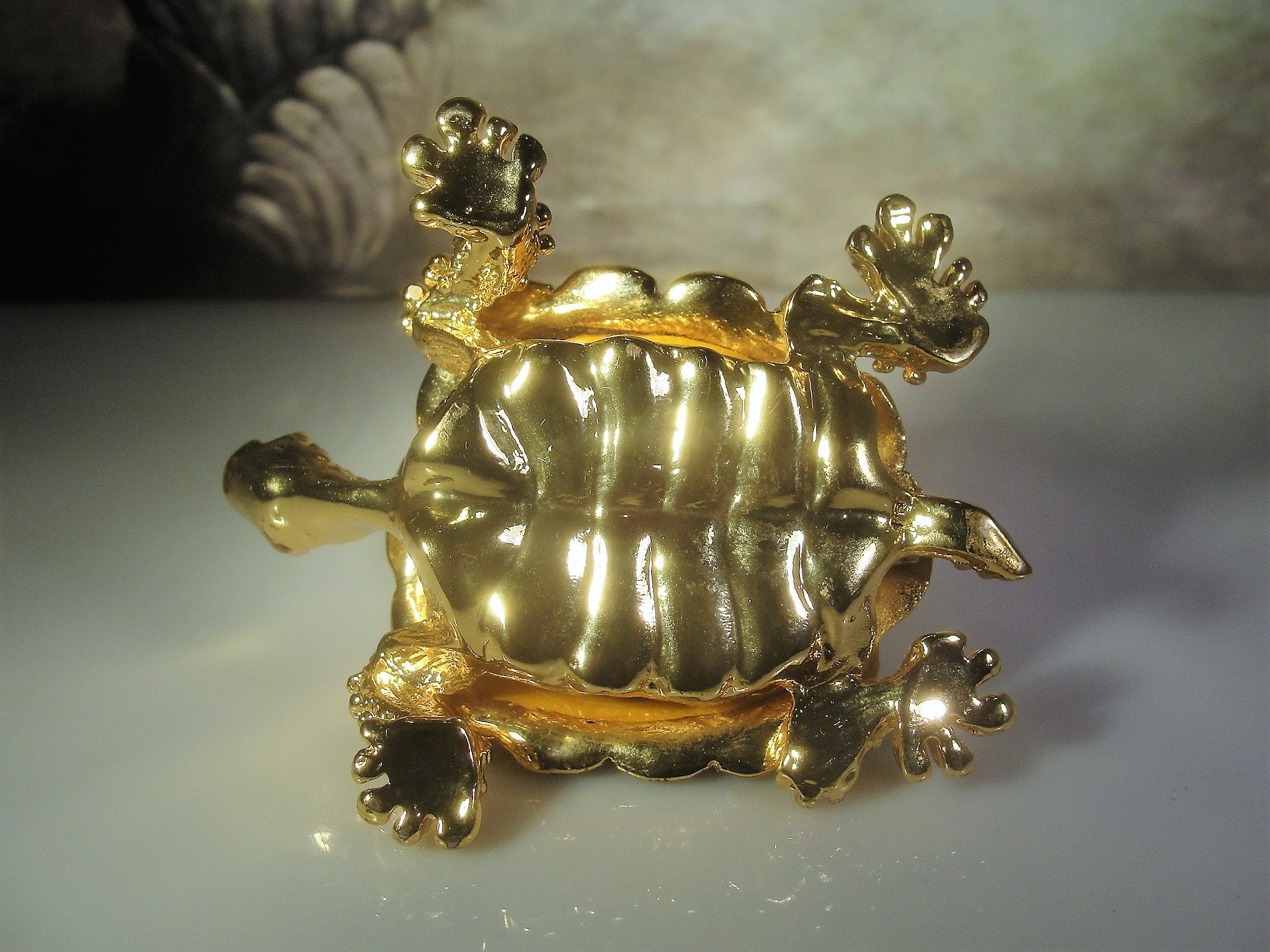 Turtle Trinket Box, Rhinestone Turtle Trinket Box, Enamel Turtle ...