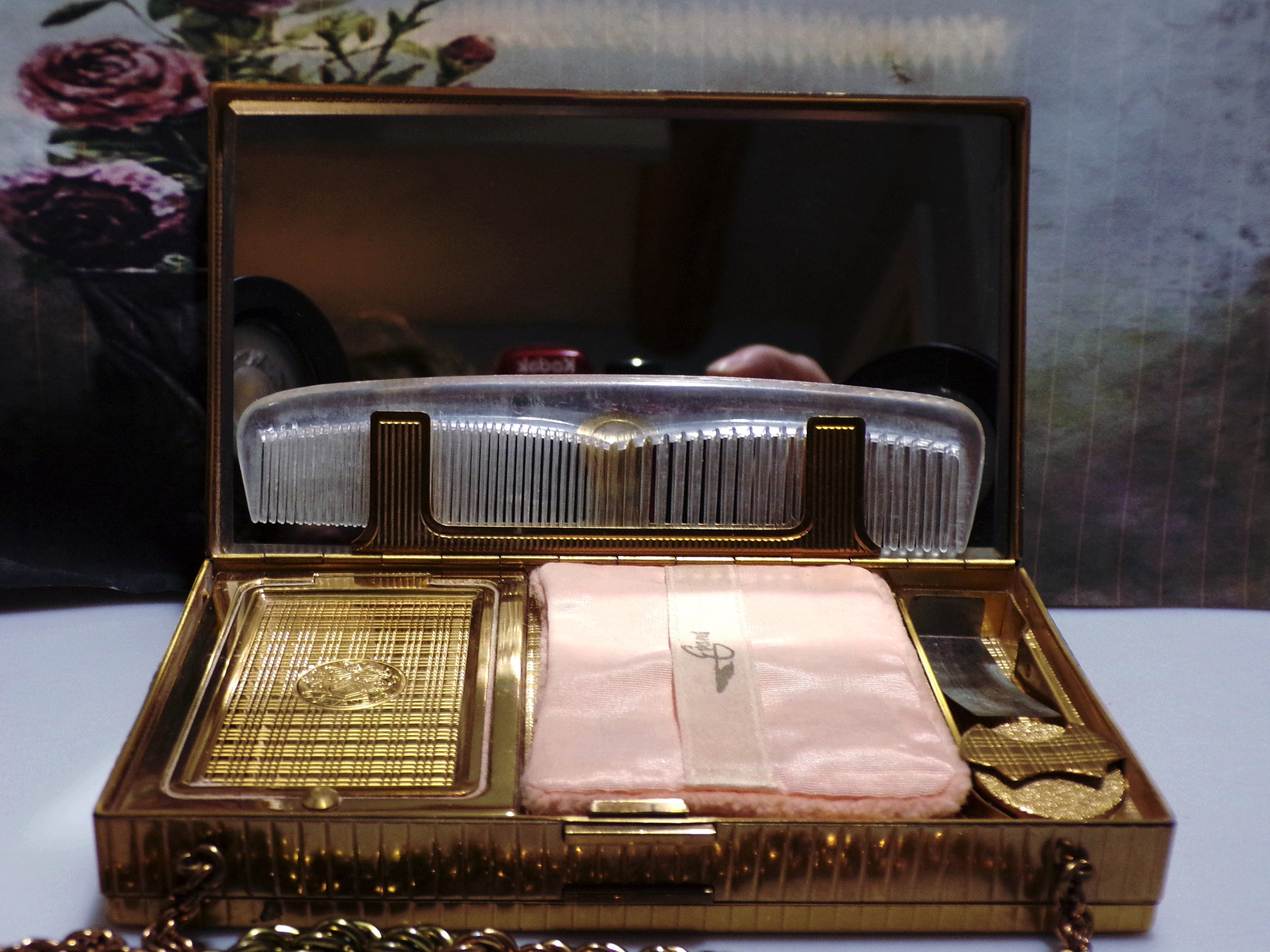 EVANS Snowflake Rhinestone Dance Compact Purse, 1950’s Dance Purse ...