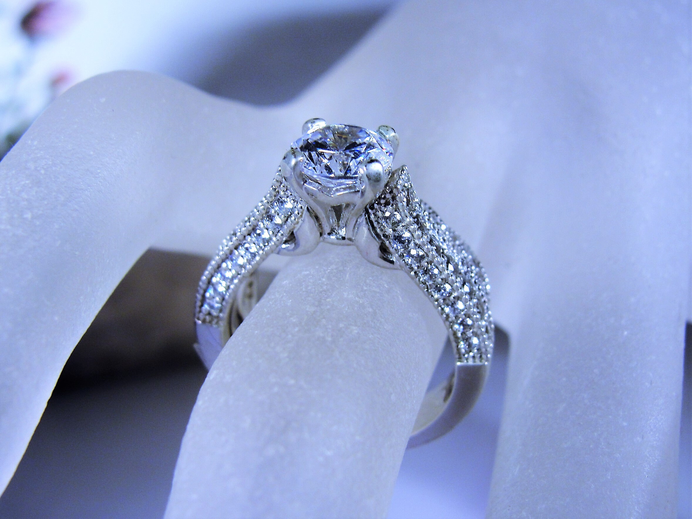 Sterling Silver Bridal Rings, CZ Ring Set, Engagement Ring, Wedding ...