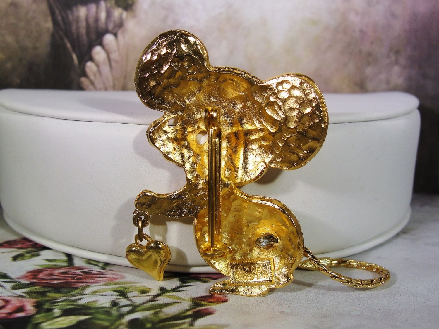 ULTRA CRAFT Mouse Brooch, Gold Tone Mouse, Articulating Tail, Dangling ...