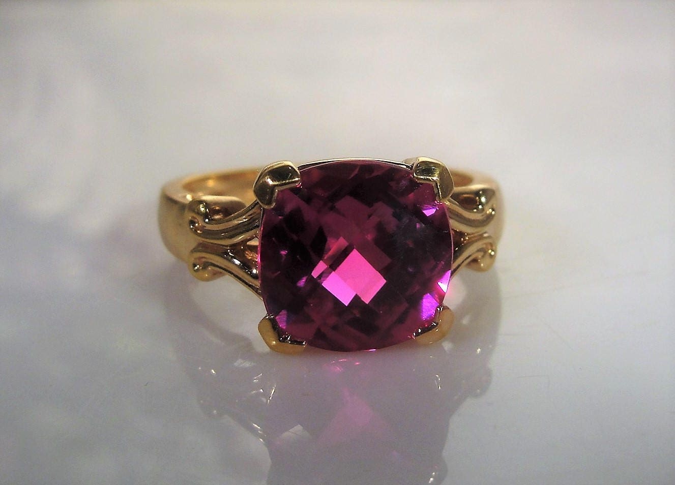 Reserved: ROSS SIMONS, Pink Sapphire Jewelry Set, Gold Vermeil, Cushion ...