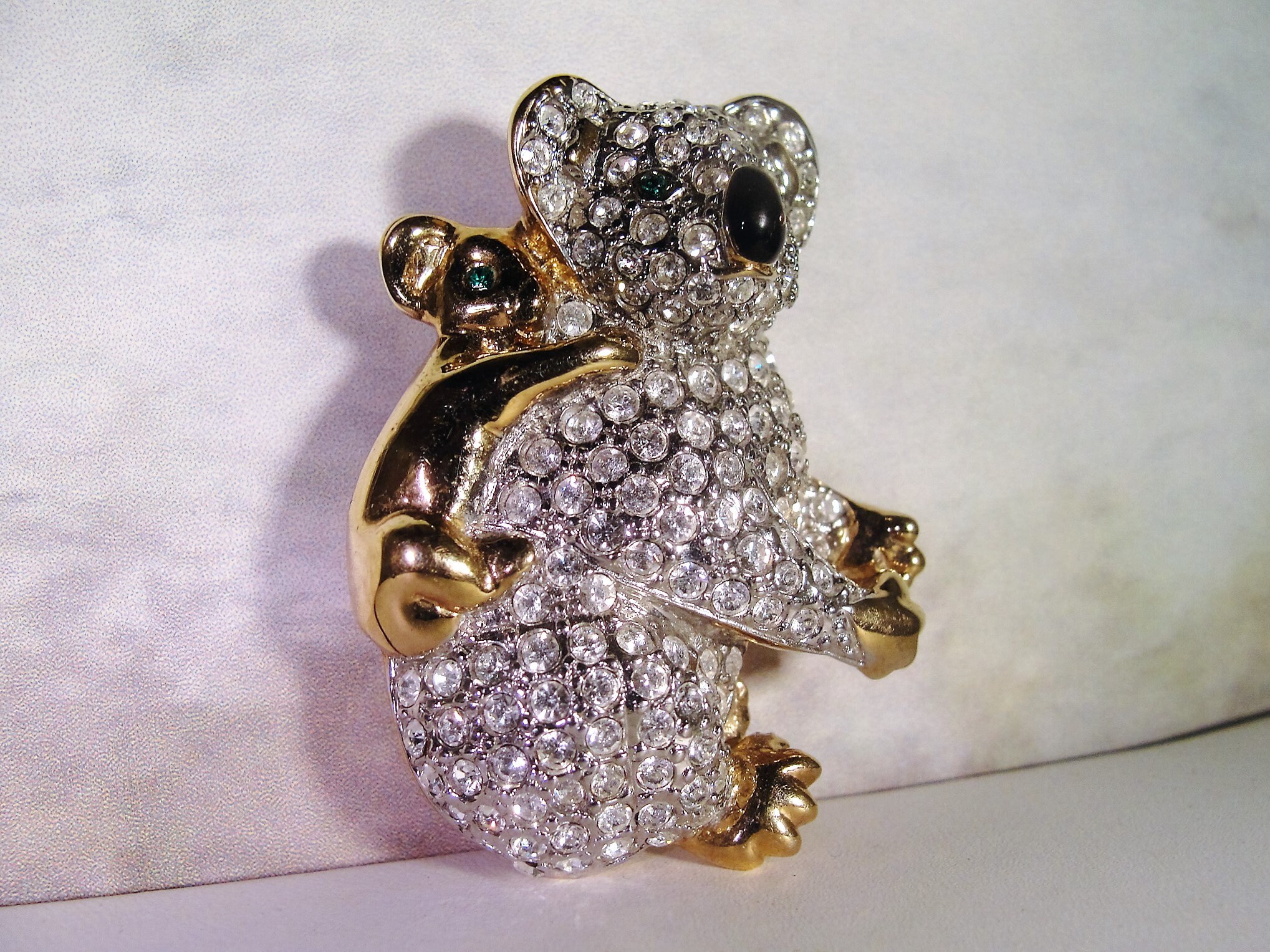 CAROLEE: Rhinestone Encrusted Gold Tone Koala Brooch, Koala Brooch ...