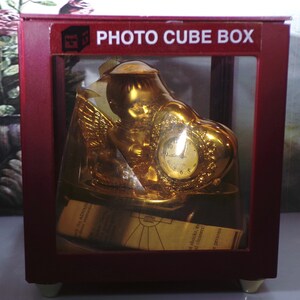 ELGIN Miniature Clock Cupid Angel Holding Heart Clock in Its - Etsy