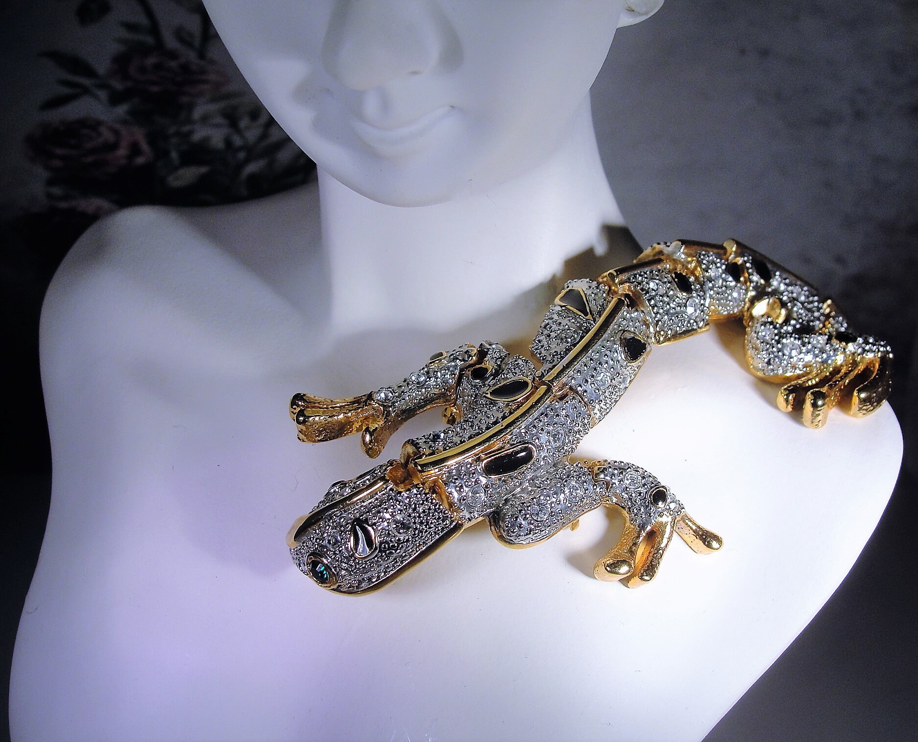 Articulating Lizard 6 Inch Shoulder Brooch, Vintage Lizard Brooch ...