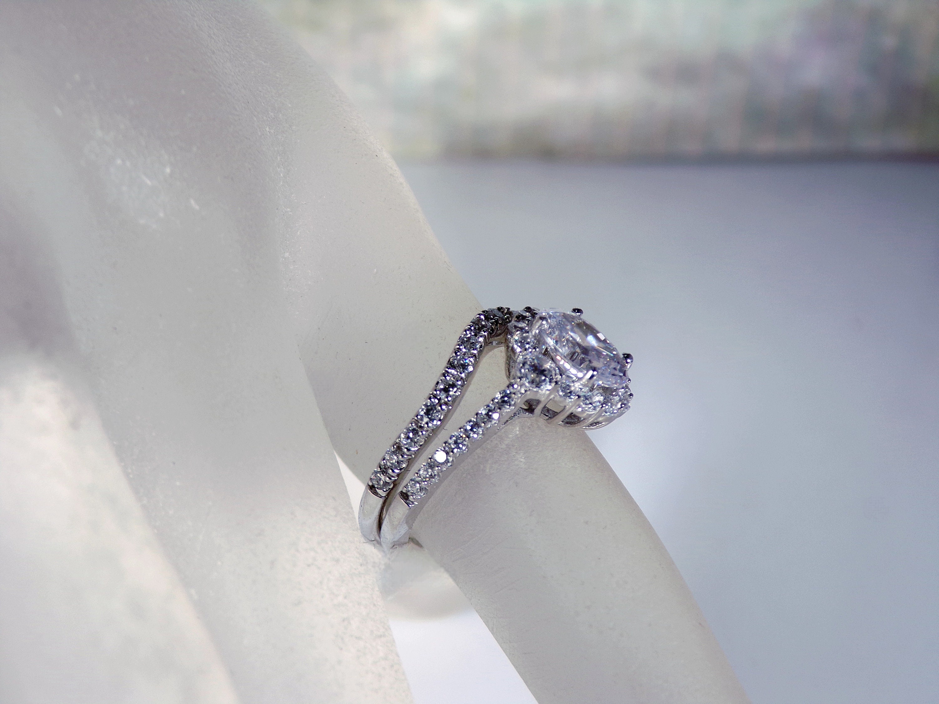 Bridal Ring Set, Sterling Silver CZ Bridal Ring Set, Travel Ring Set, 1 ... Bridal Ring Set, Sterling Silver CZ Bridal Ring Set, Travel Ring Set, 1 ...